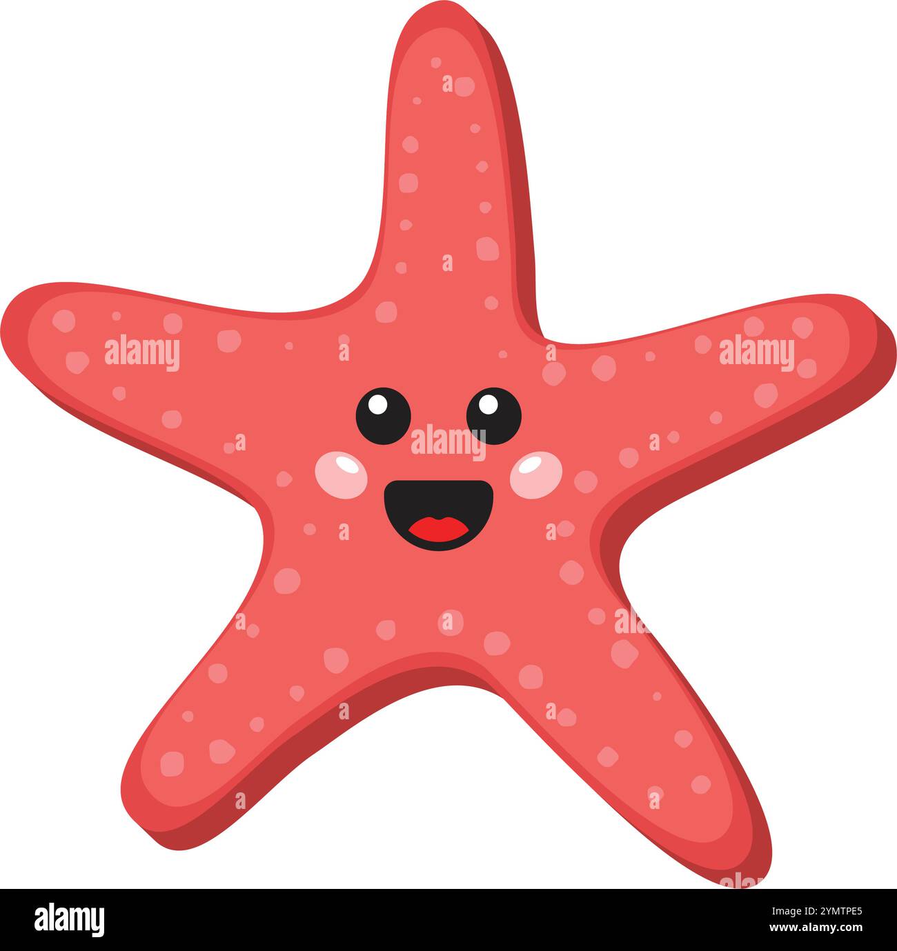 Cute smiling starfish icon in flat style. Sea stars vector illustration ...