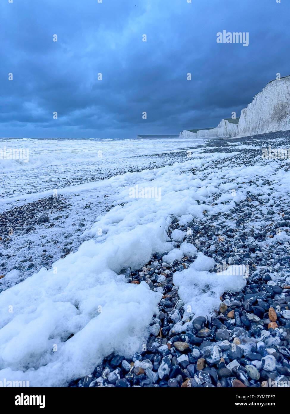Birling Gap, Eastbourne. 23rd November 2024. Gale force winds, large ...