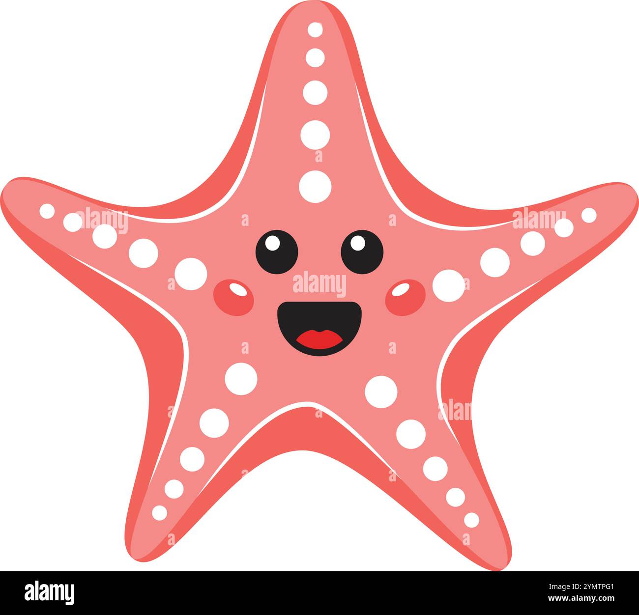 Cute smiling starfish icon in flat style. Sea stars vector illustration ...