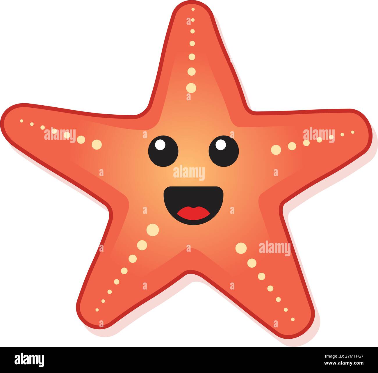 Cute smiling starfish icon in flat style. Sea stars vector illustration ...