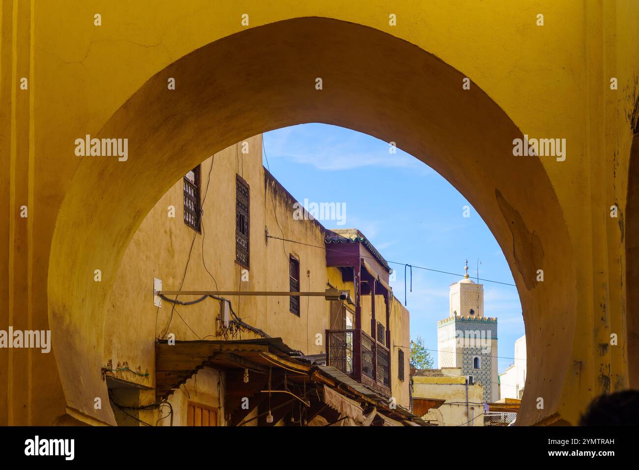 Fes, Morocco - March 31, 2023: Street scene near the Semmarin Medina ...