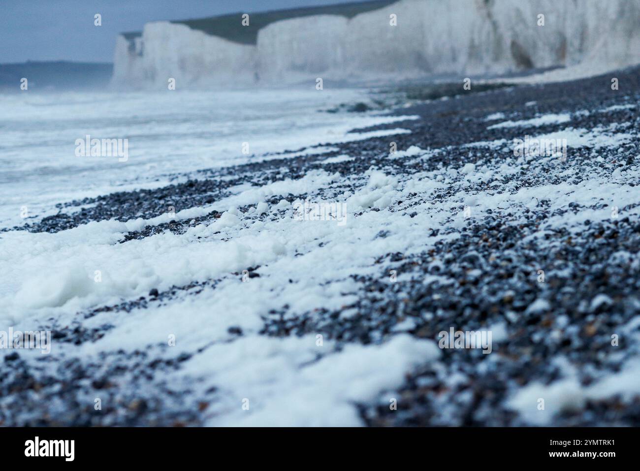 Birling Gap, Eastbourne. 23rd November 2024. Gale force winds, large ...