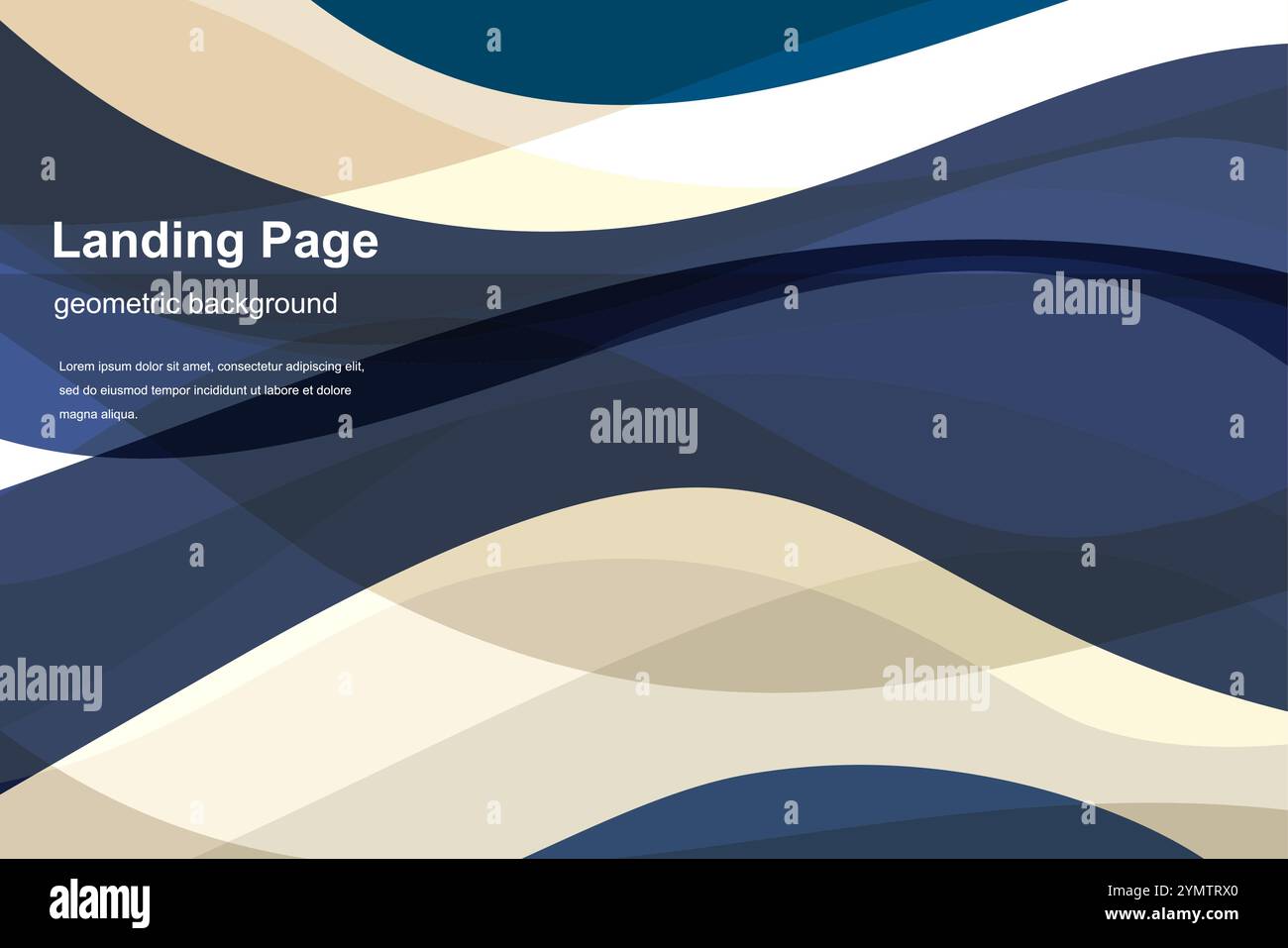 Landing page template for your website with flow background. Modern ...