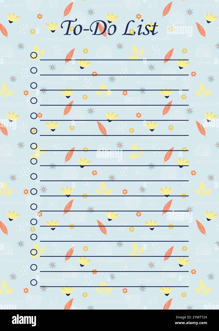 Business organizer to do list paper sheet. Tropical illustration. Blank ...