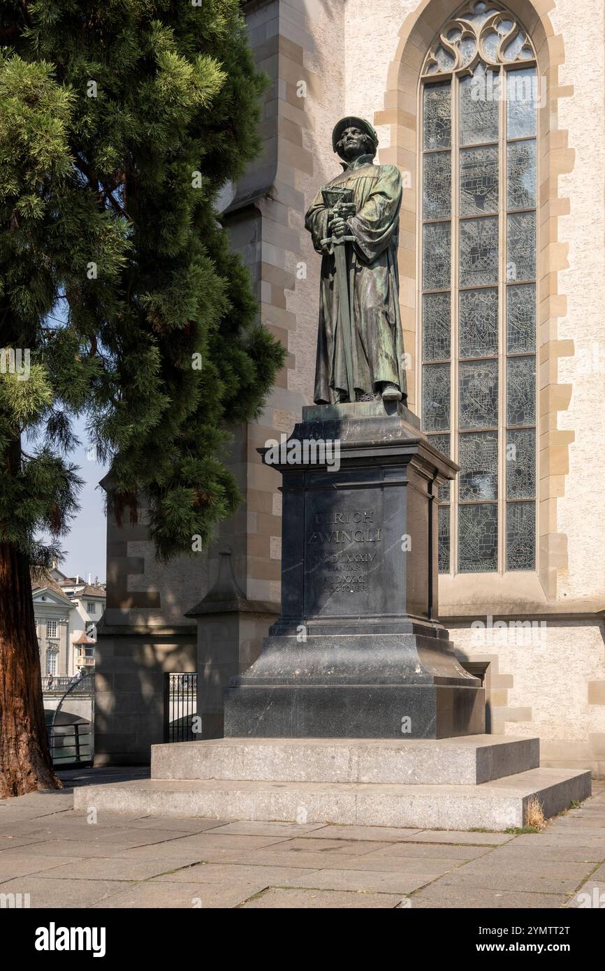 Ulrich Zwingli Monument in Zurich, Switzerland Stock Photo - Alamy