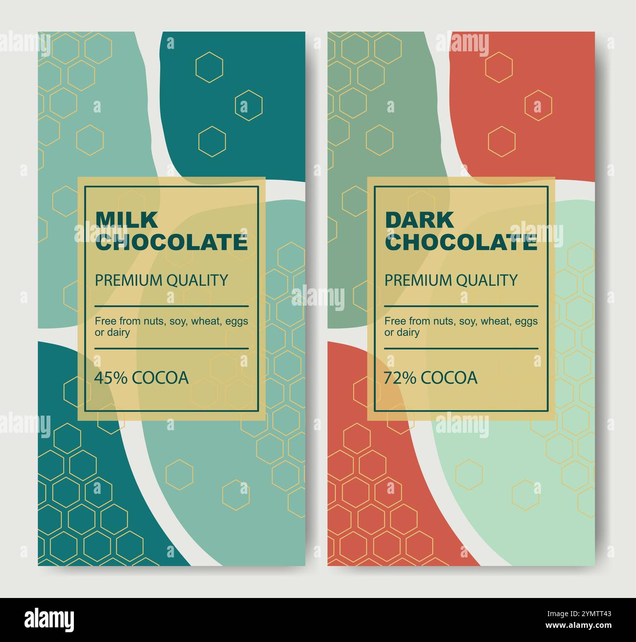 Organic dark and milk chocolate bar design. Abstract cocoa product ...