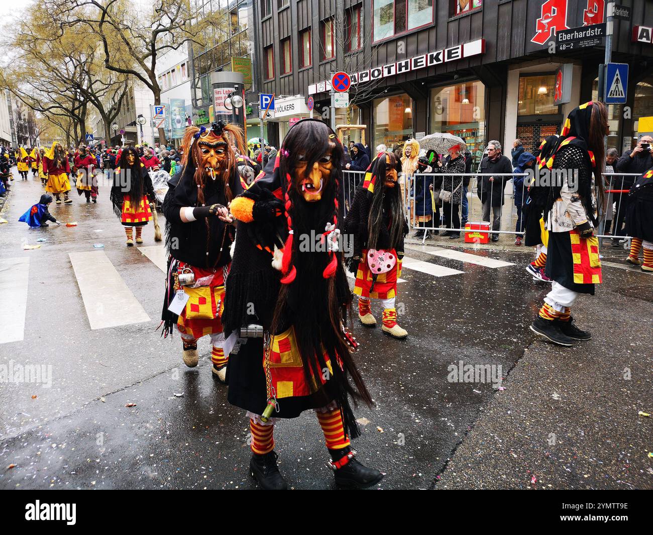 Stuttgart, Germany, 5th March 2019. A colourful parade with marching ...