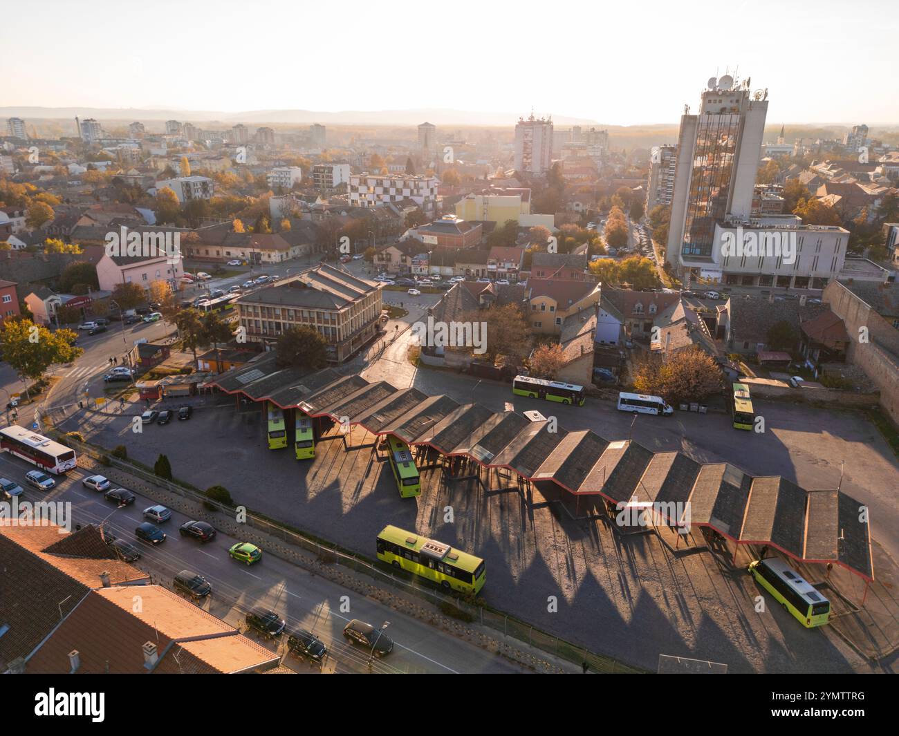 Aerial view of Pancevo main Bus Station (Glavna autobuska stanica ...