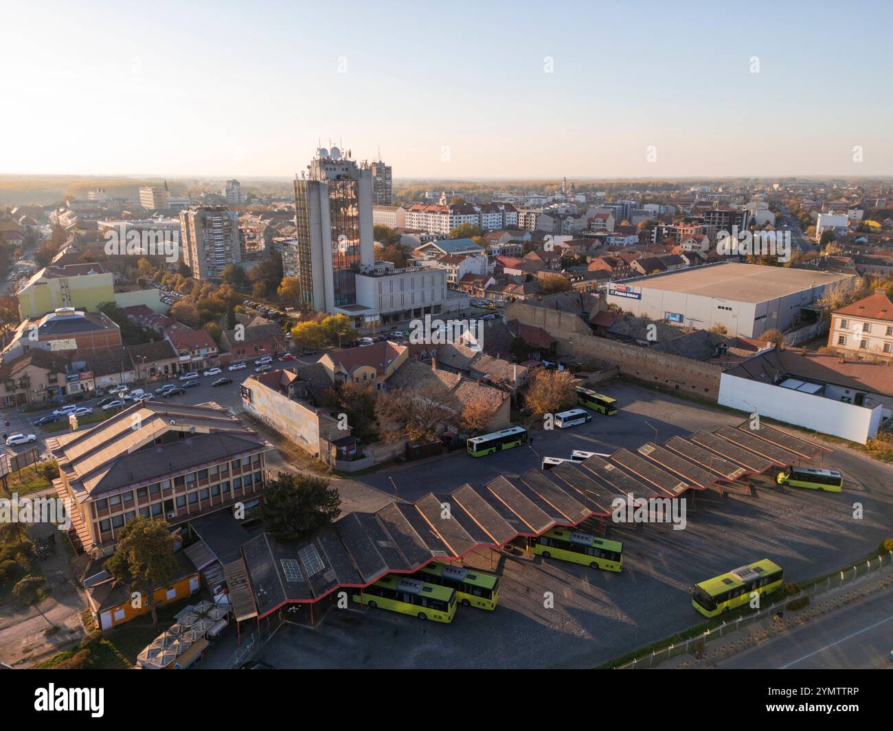 Aerial view of Pancevo main Bus Station (Glavna autobuska stanica ...