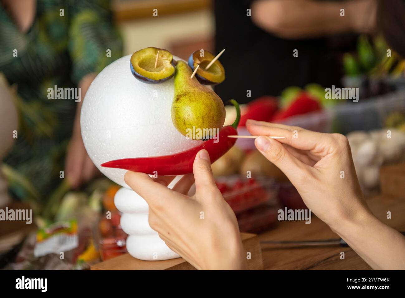 Hand made Food Sculpture Head as a vegan or vegetarian edible art or ...