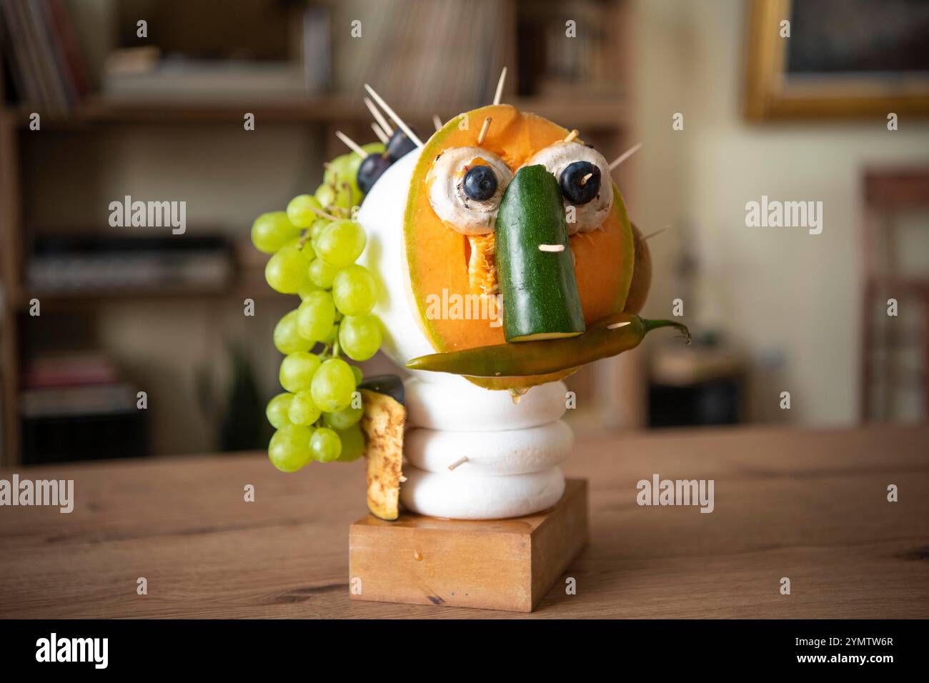 Hand made Food Sculpture Head as a vegan or vegetarian edible art or ...