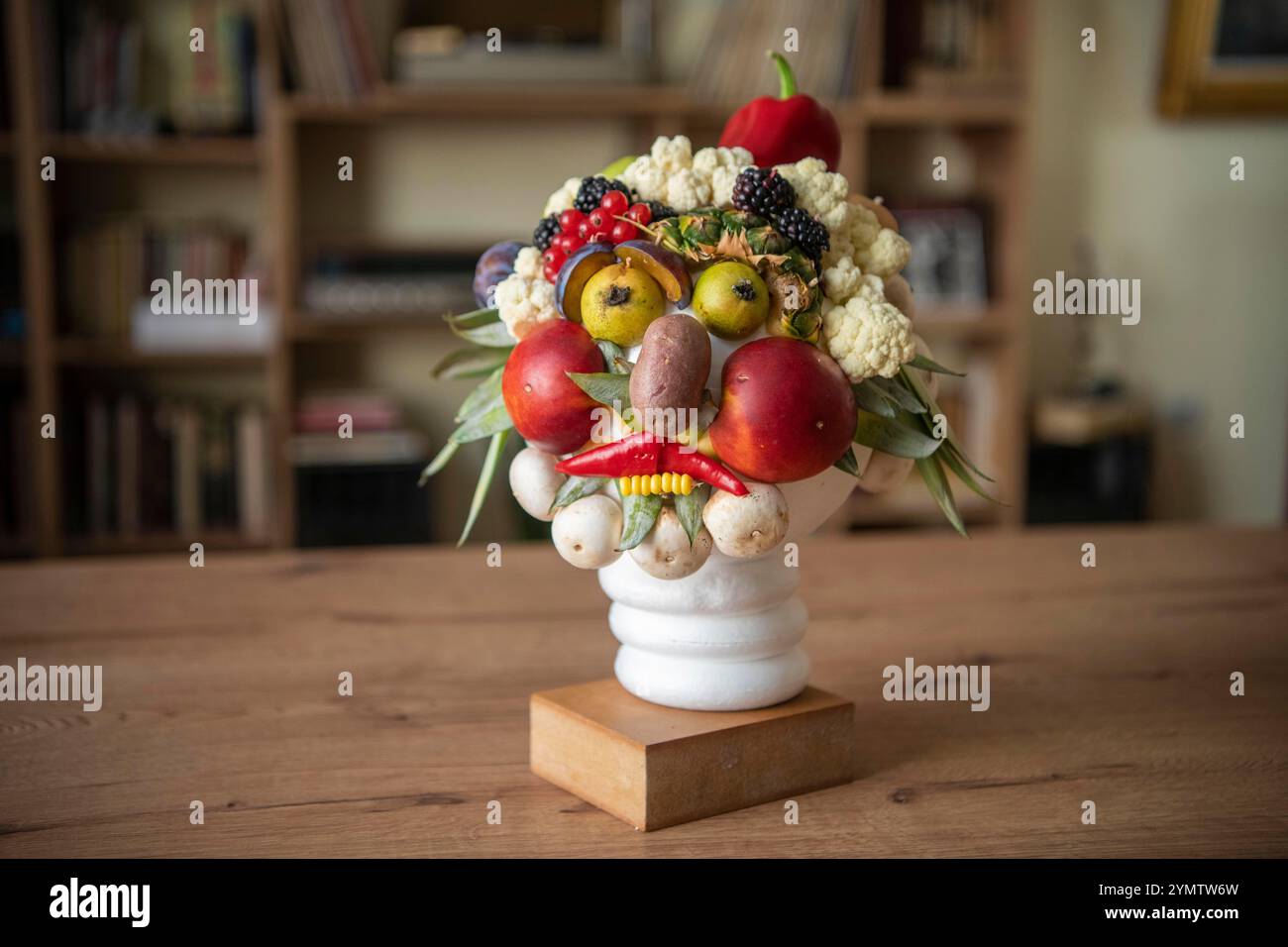 Hand made Food Sculpture Head as a vegan or vegetarian edible art or ...