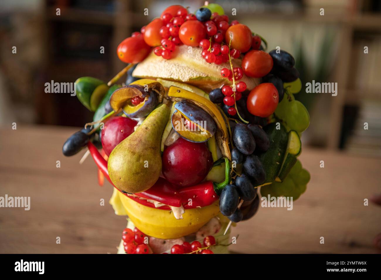 Hand made Food Sculpture Head as a vegan or vegetarian edible art or ...