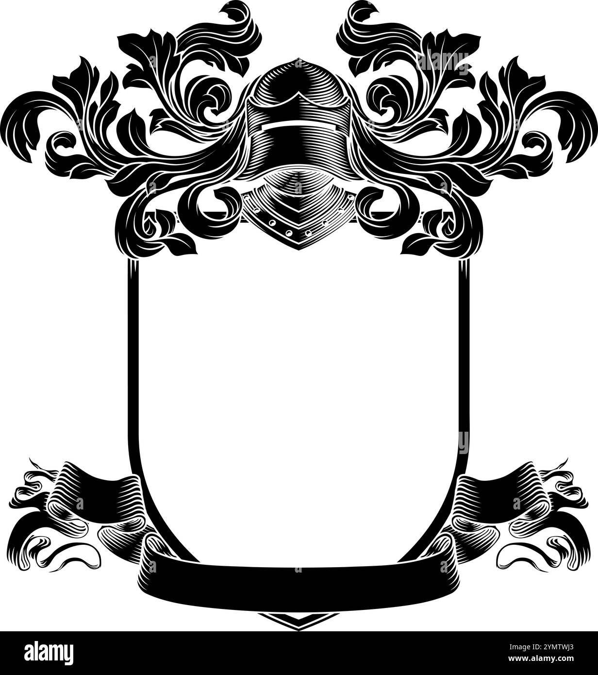 Coat of Arms Crest Knight Medieval Shield Heraldic Stock Vector Image ...