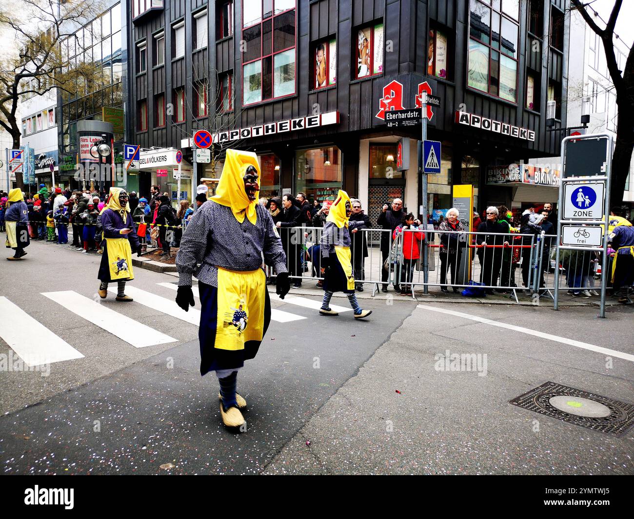 Stuttgart, Germany, 5th March 2019. A colourful parade with marching ...