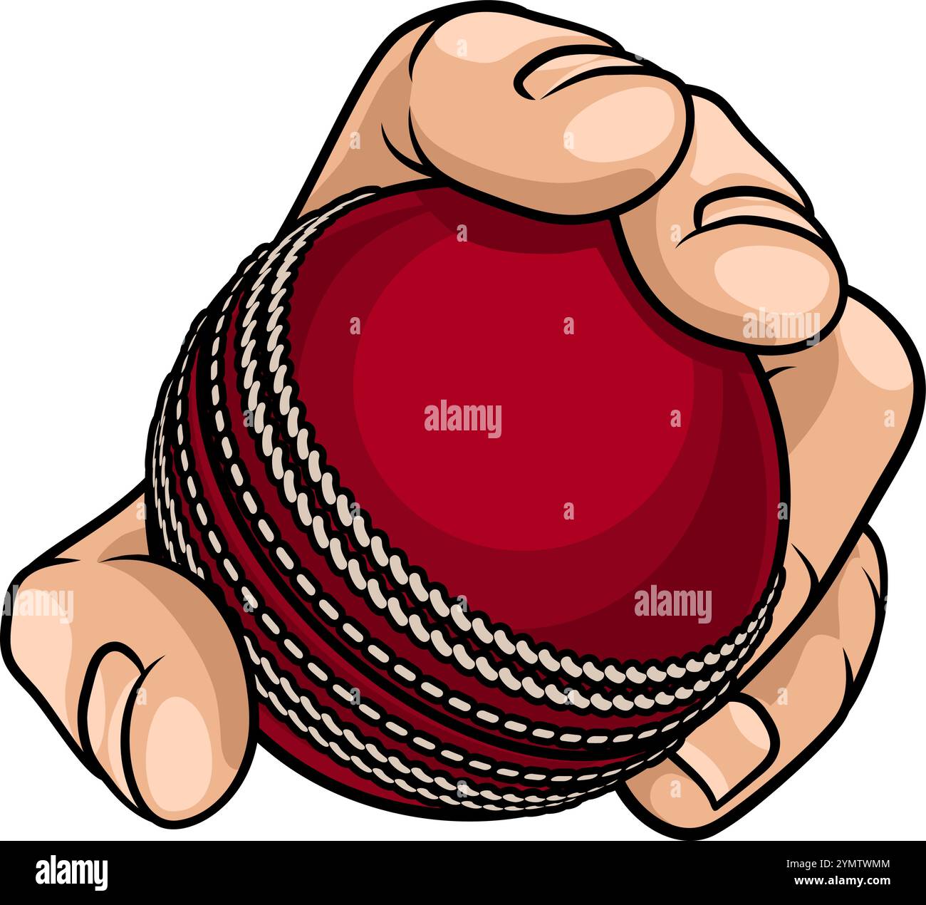 Mascot Person Hand Fist Holding Cricket Ball Stock Vector Image & Art ...