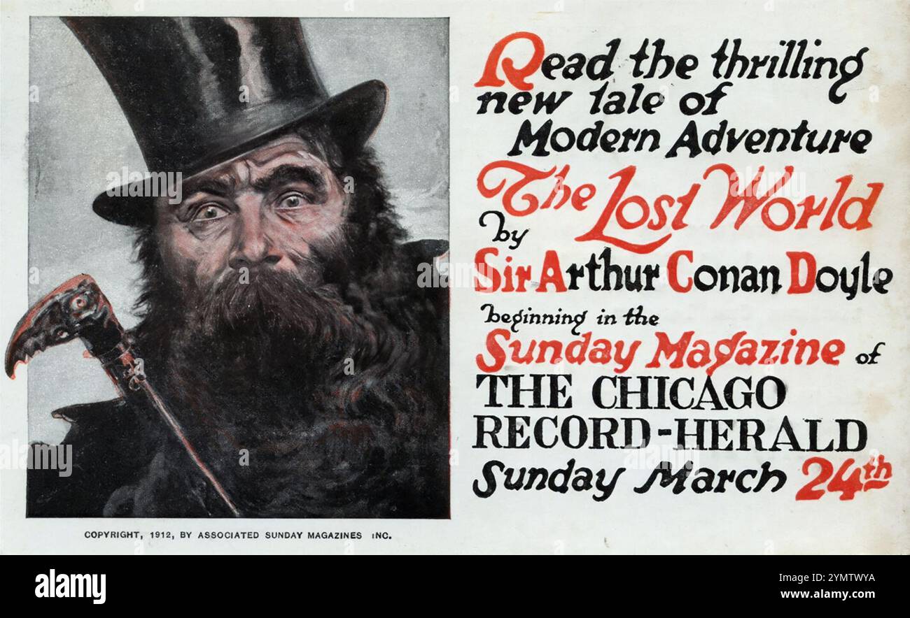 Advertising postcard for Arthur Conan Doyle's The Lost World - The ...