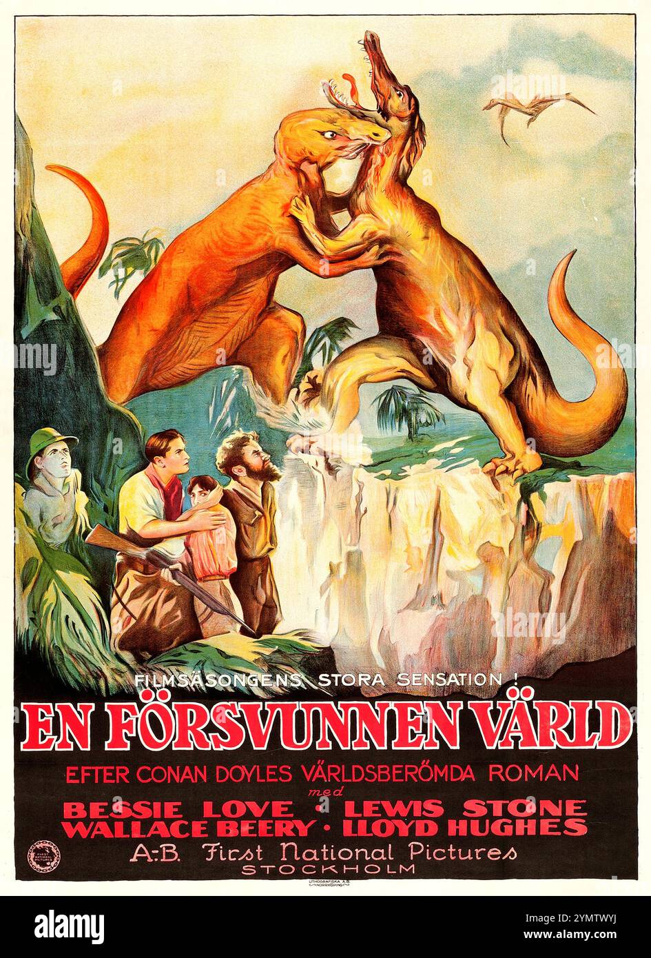 The Lost World (First National, 1925) Swedish Film Poster - Bessie Love ...