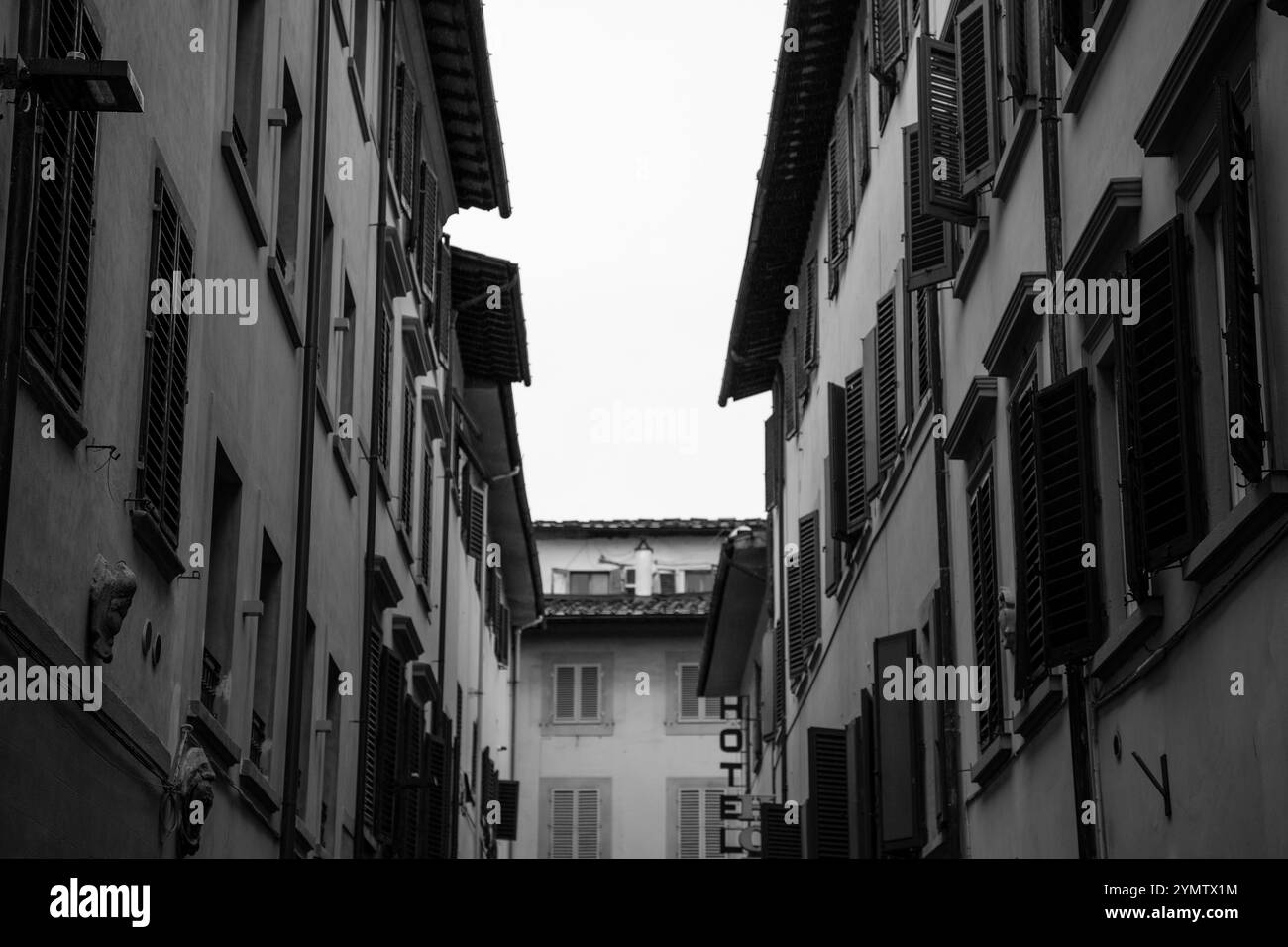 Colorful medieval street in Black and White Stock Photos & Images - Alamy