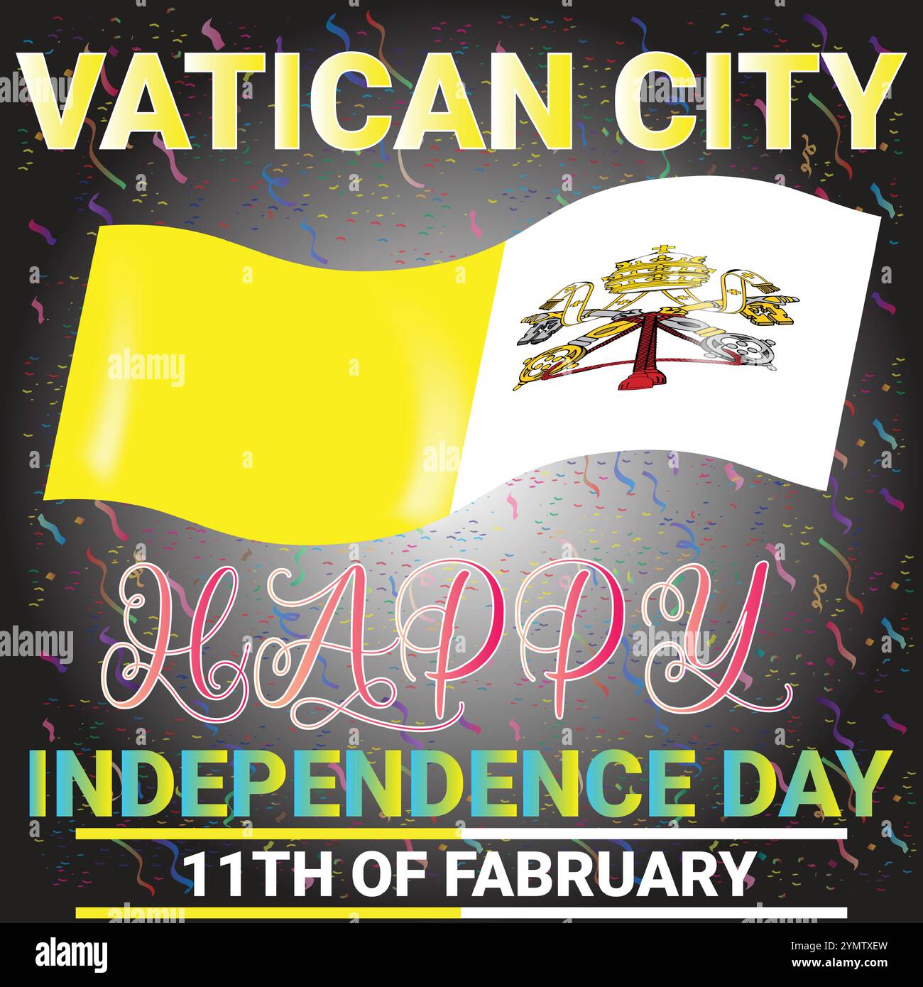 Vatican city glossy flag hi-res stock photography and images - Alamy