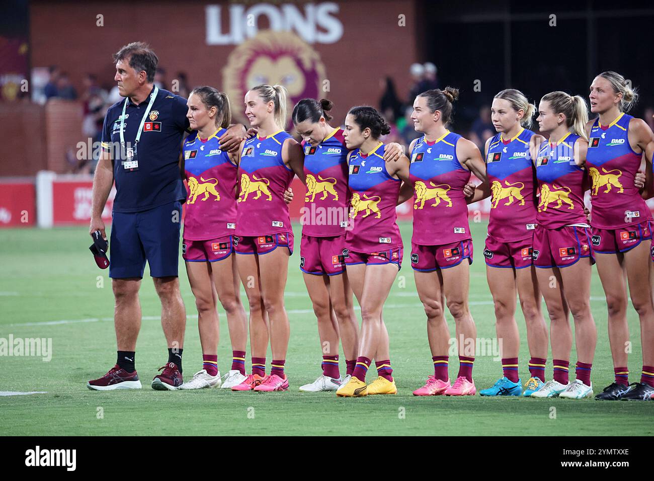 Brisbane, Australia. 23rd Nov, 2024. Lions Coach Craig Starcevich (L ...