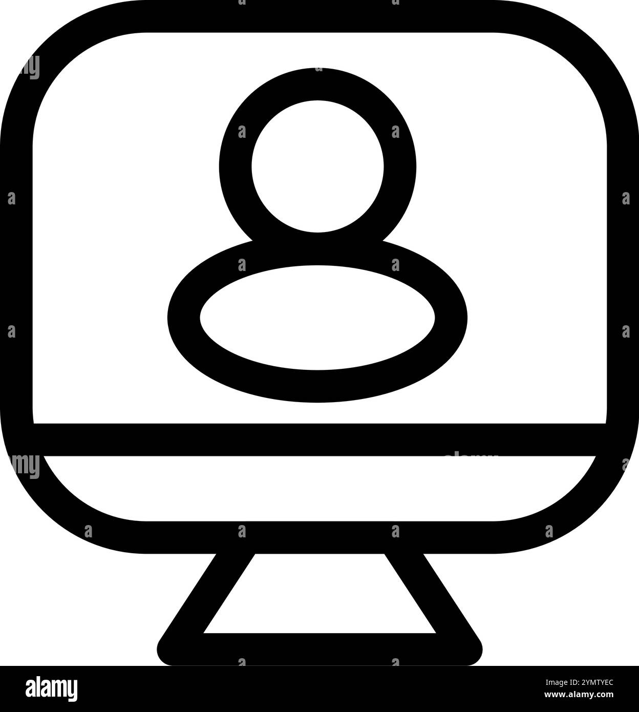 Monitor with an avatar representing distance learning symbol - modern ...