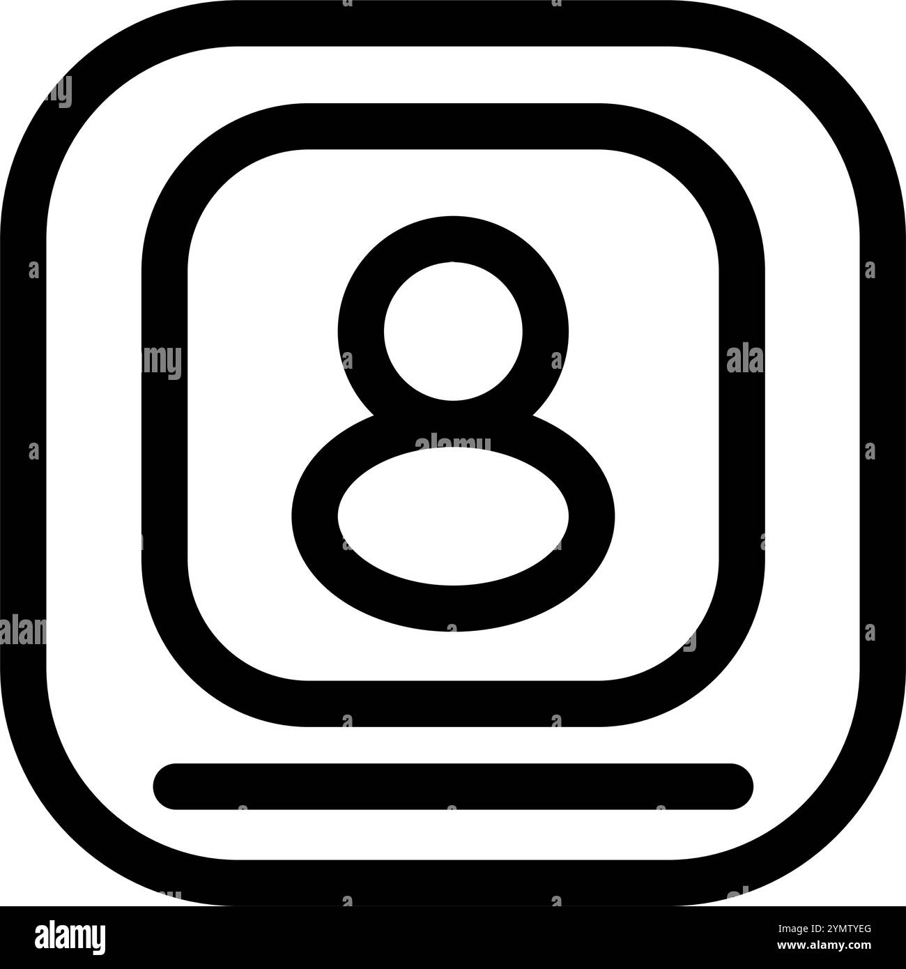 Monitor with an avatar representing distance learning symbol - modern ...