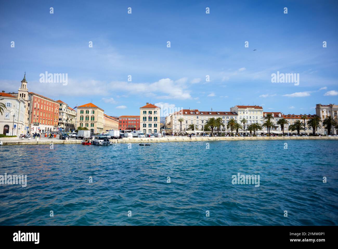Panoramic view of Riva promenade, Split, Croatia, march 2023 ...