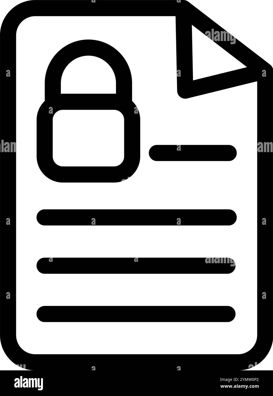 Lock document icon flat Cut Out Stock Images & Pictures - Alamy