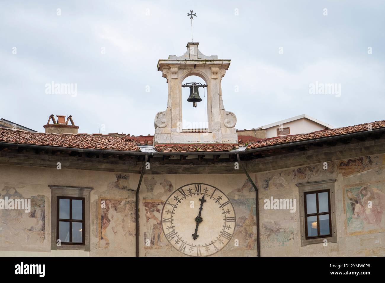 Pisa view of Palazzo dell'Orologio (clock's palace) or Torre della Fame ...
