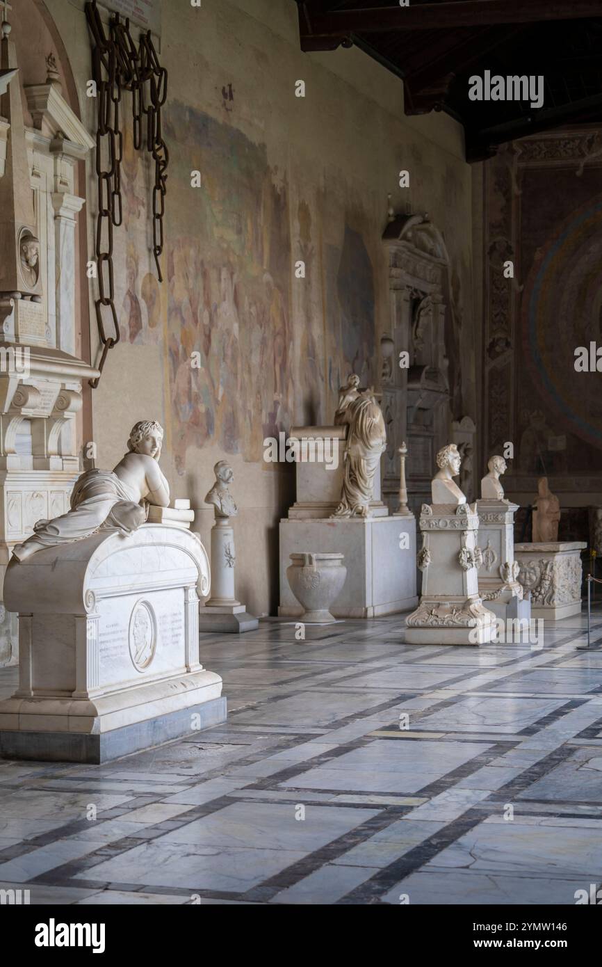 Interior of The Camposanto Monumentale, the ancient cemetery and ...