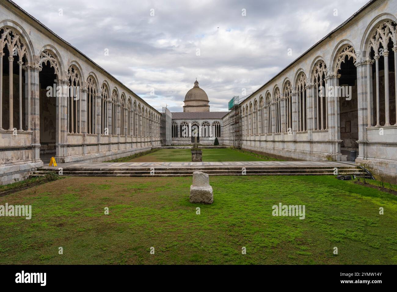 Interior of The Camposanto Monumentale, the ancient cemetery and ...