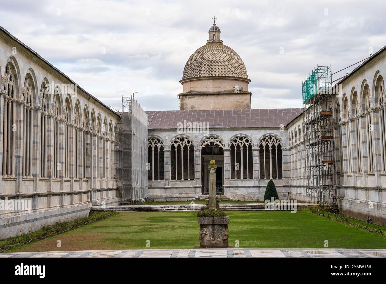 Interior of The Camposanto Monumentale, the ancient cemetery and ...