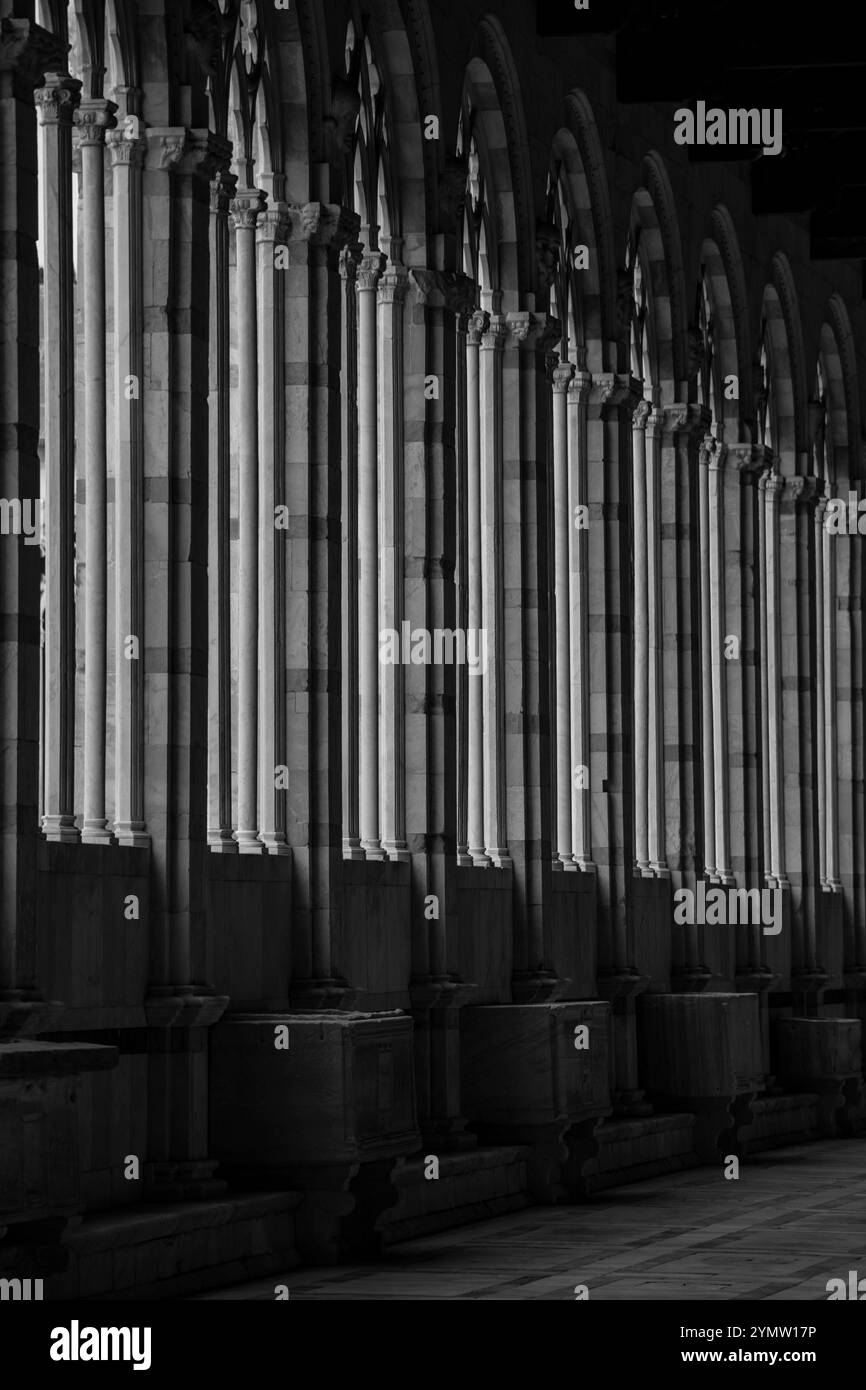 Interior of The Camposanto Monumentale, the ancient cemetery and ...