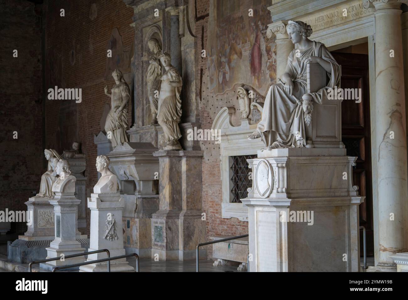 Interior of The Camposanto Monumentale, the ancient cemetery and ...