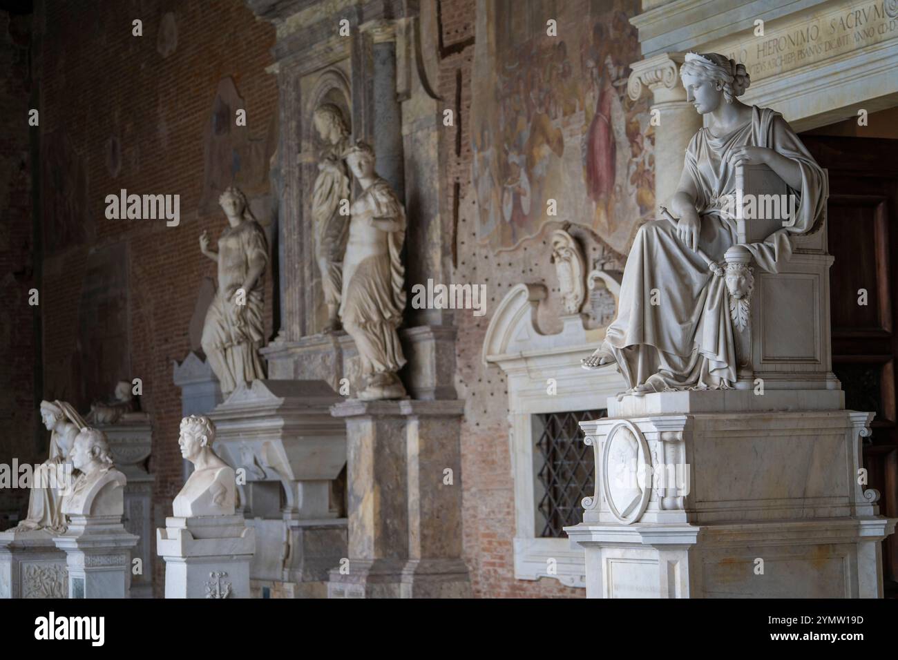 Interior of The Camposanto Monumentale, the ancient cemetery and ...