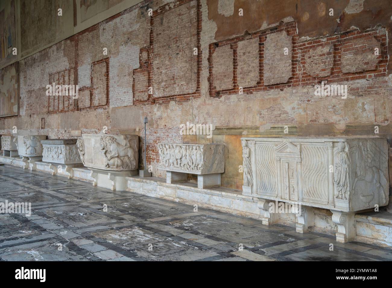 Interior of The Camposanto Monumentale, the ancient cemetery and ...