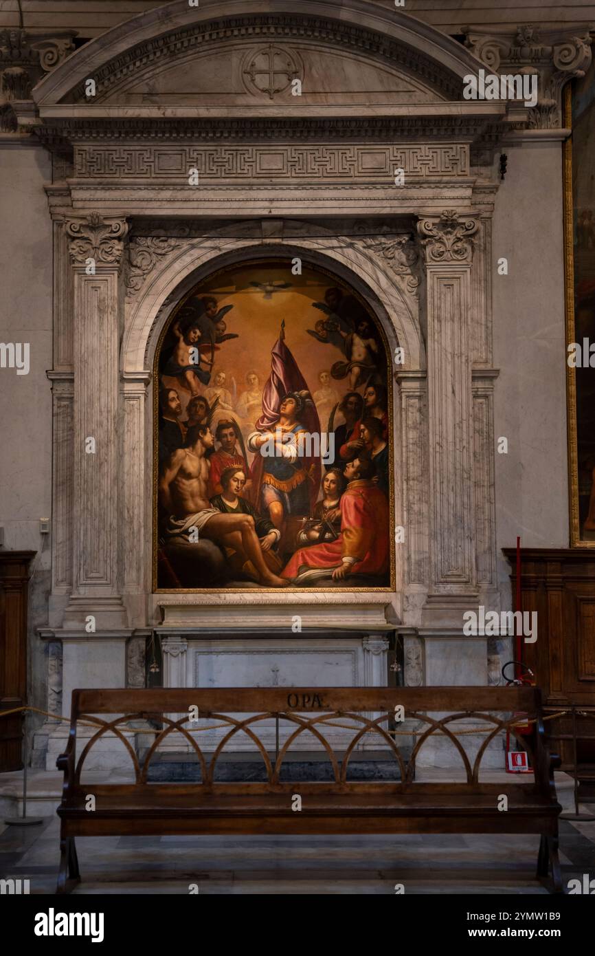 Interior view of the Pisa Cathedral (Santa Maria Assunta) on the Square ...