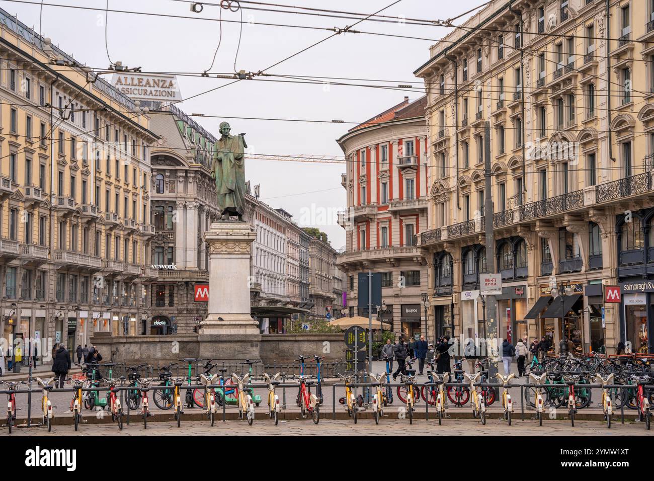 Statue depicting Guiseppe Parini, an Italian prose writer and poet in ...
