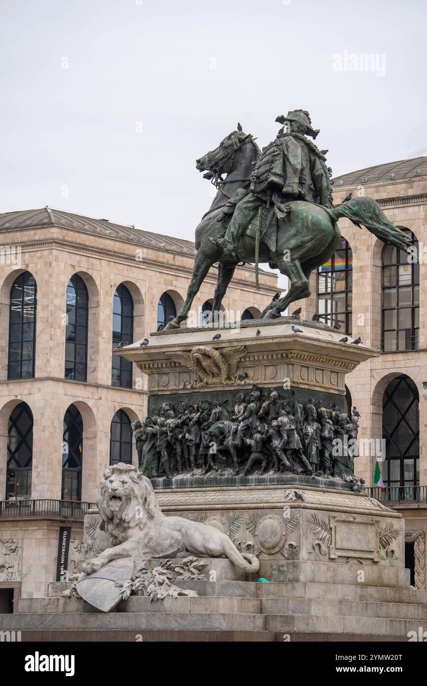 Equestrian statue of King Victor Emmanuel II of Milan, King of Sardinia ...