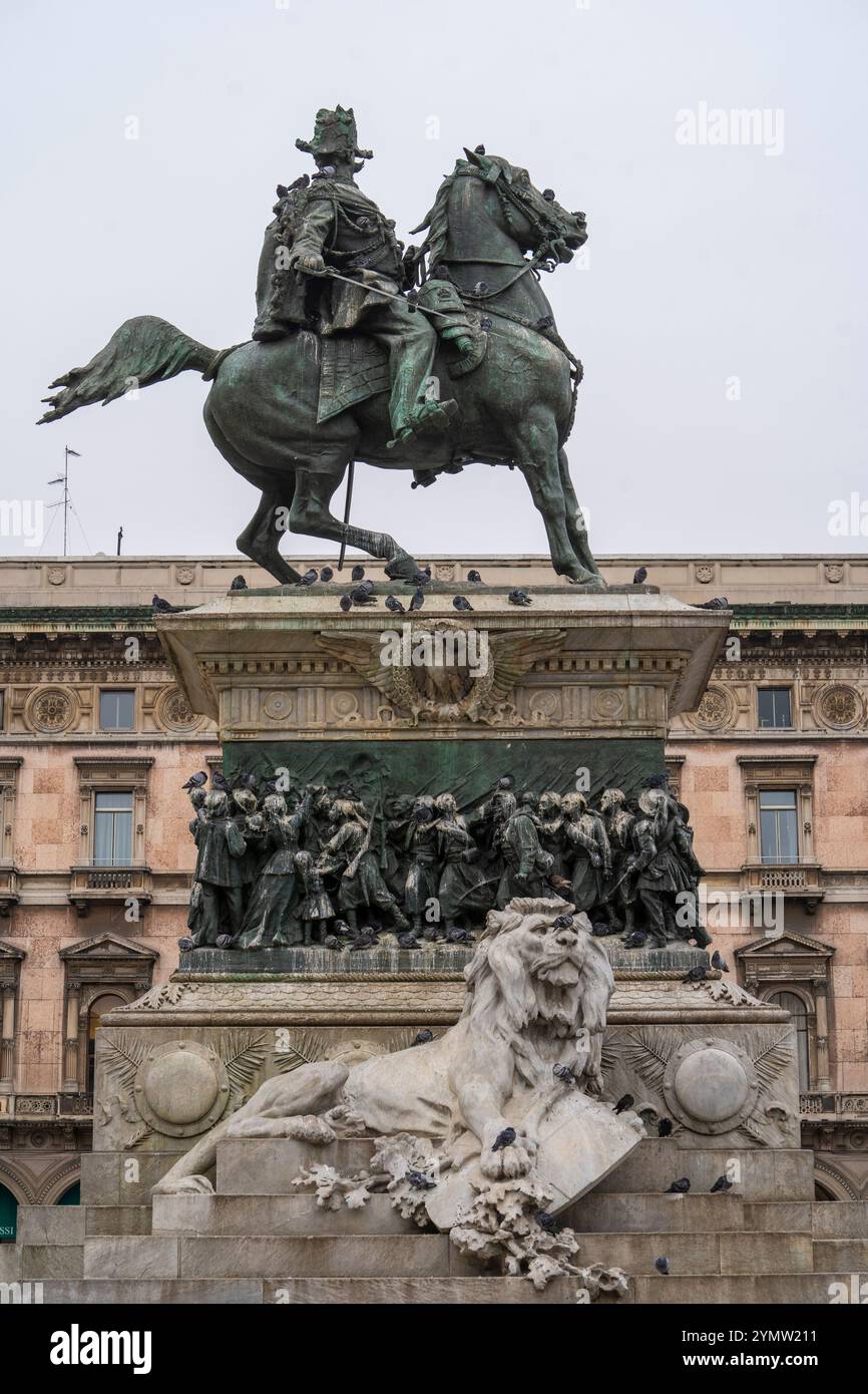 Equestrian statue of King Victor Emmanuel II of Milan, King of Sardinia ...