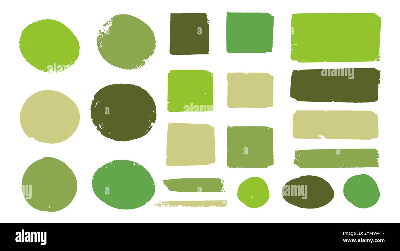 Green Grunge Brush Shapes for Eco-Friendly Design, Perfect for Branding ...