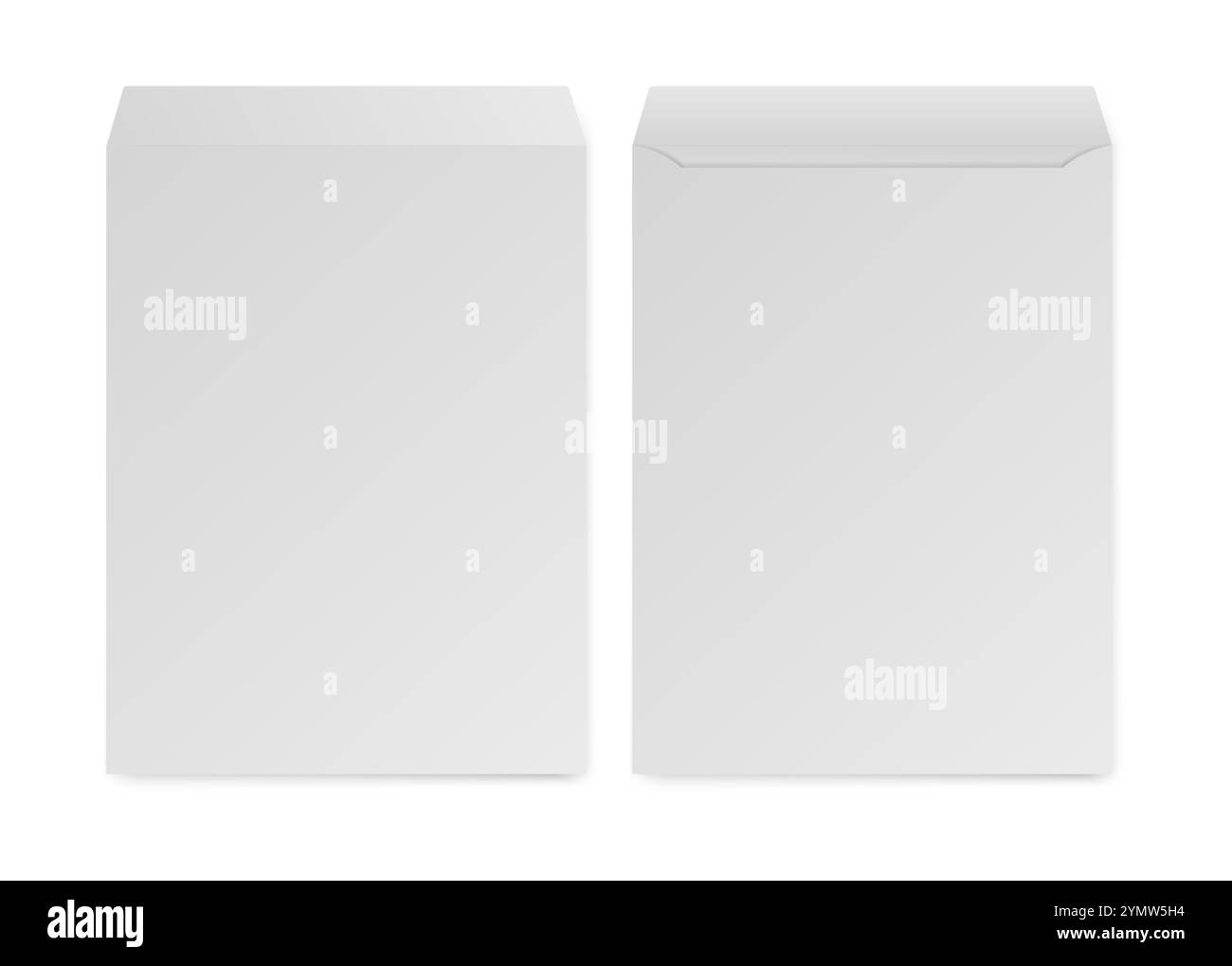 Blank white letter paper envelope. Top View. Vector A4 envelopes on white background Stock ...