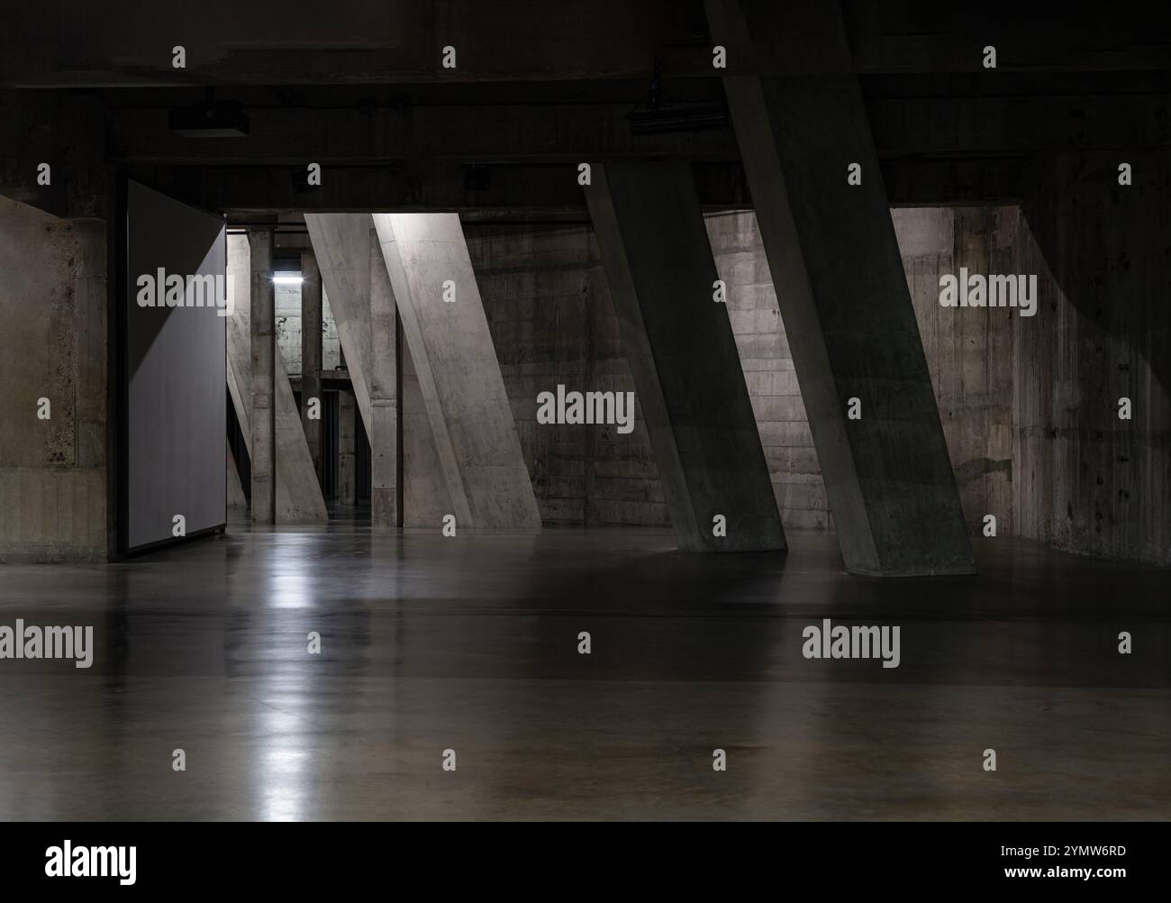 London, UK - Nov 07, 2023 - View of Concrete pillars inside Blavatnik ...