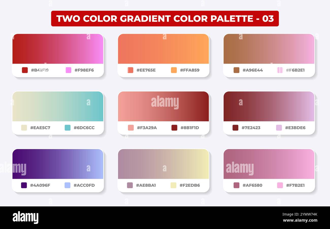 Set of vivid gradients, Vibrant colors and modern gradients with RGB HEX isolated vector ...