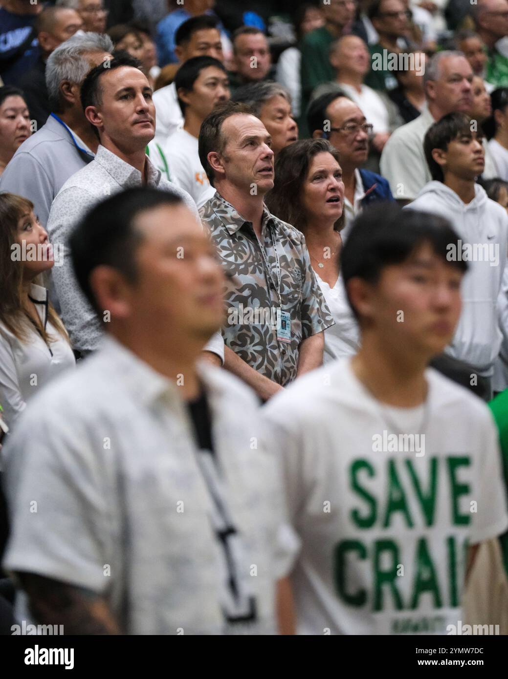 November 22, 2024: Hawaii AD Craig Angelos sings the National Anthem ...