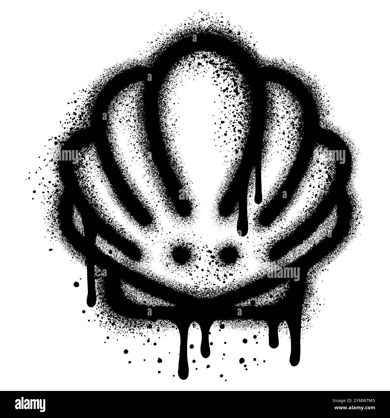 sea shells graffiti with black spray paint. vector illustration Stock ...