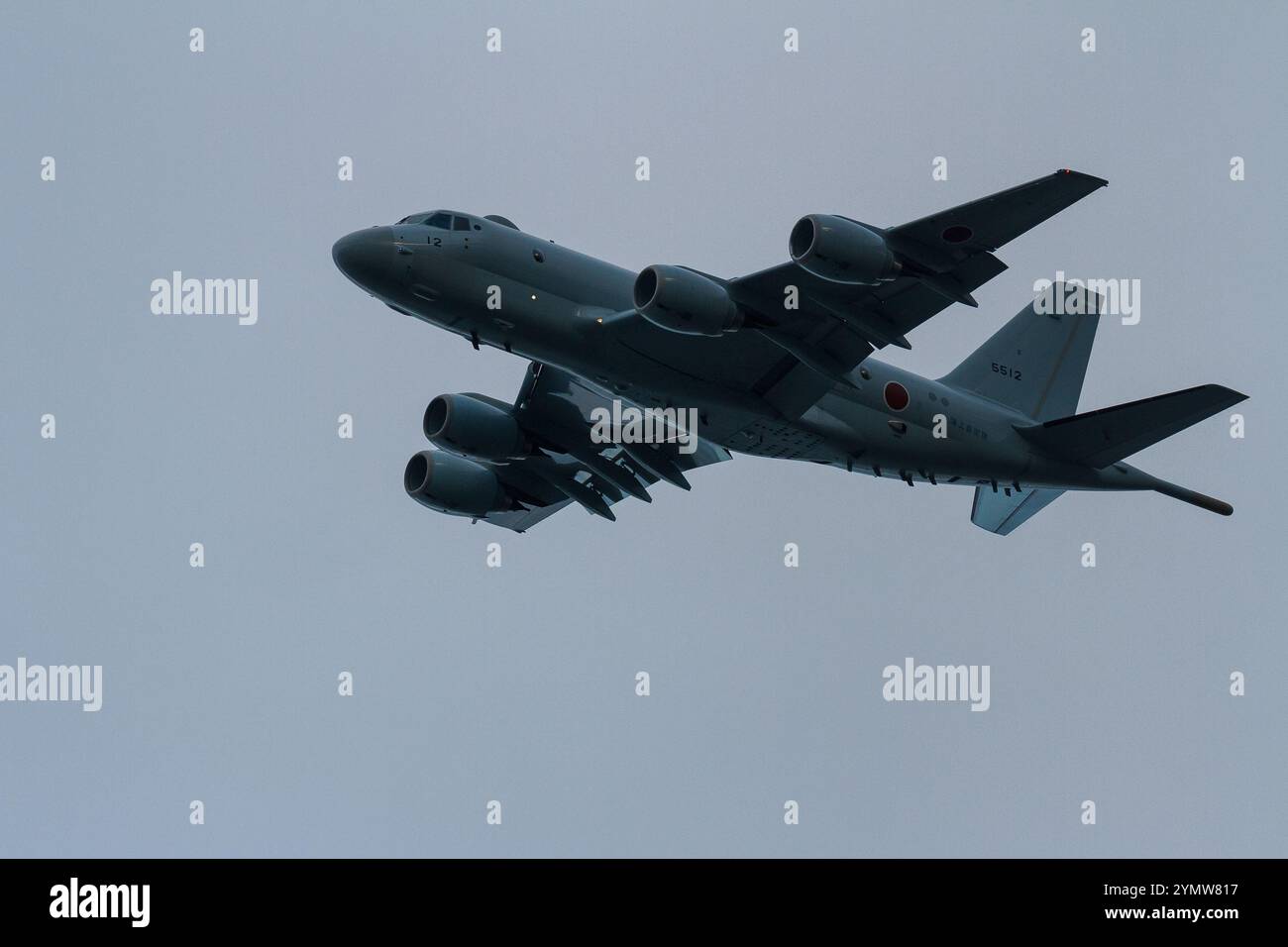 A Kawasaki P1 Maritime patrol aircraft with the Japanese Maritime Self ...