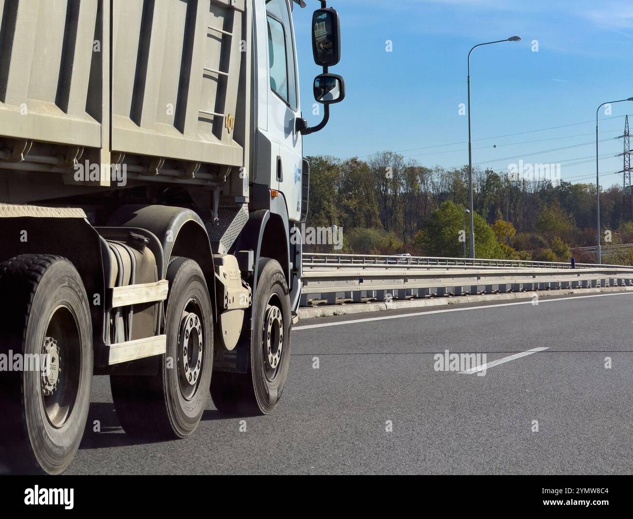 OSTRAVA, CZECHIA - OCTOBER 19, 2024: DAF tipper truck with four axles ...
