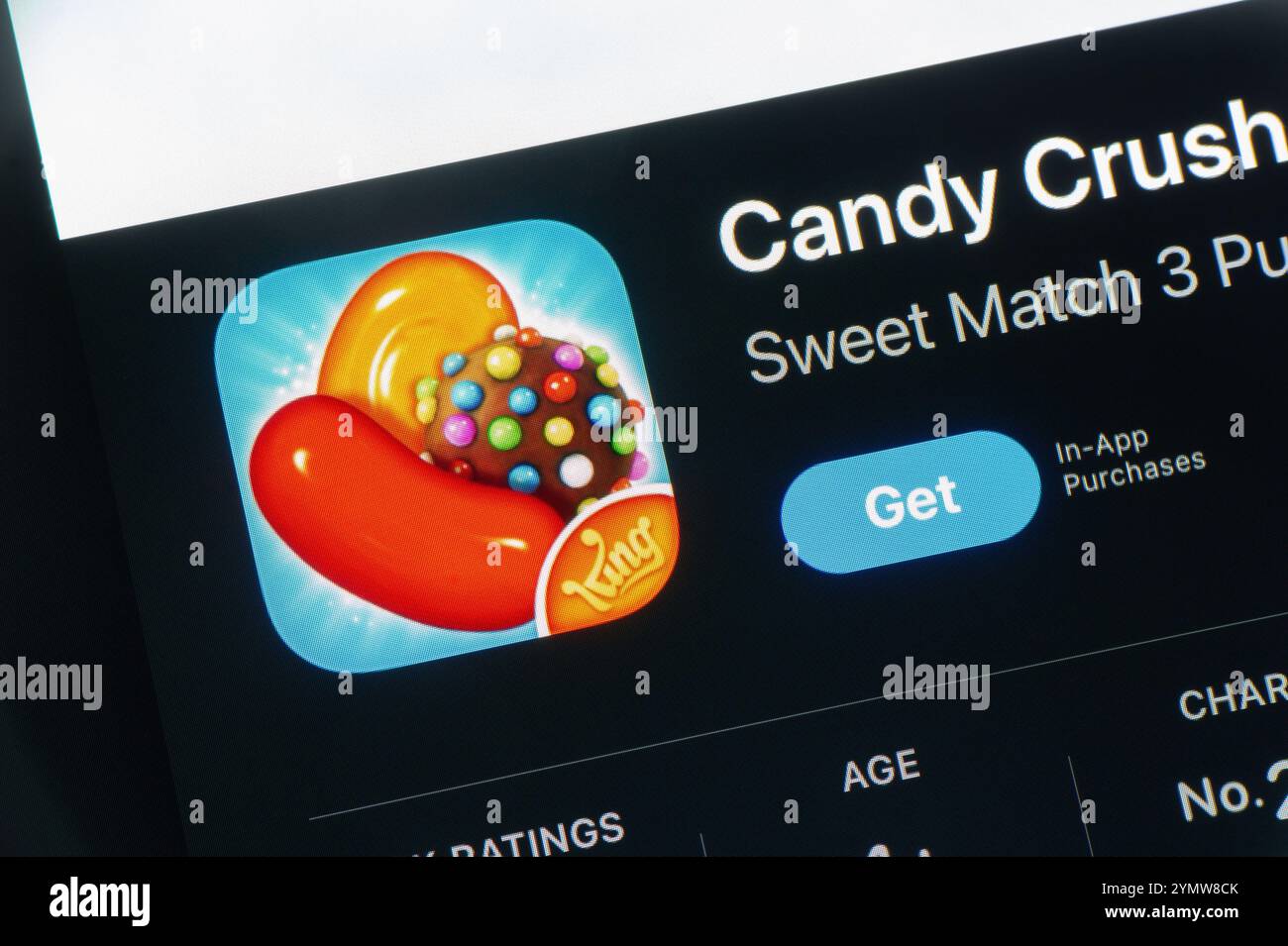OSTRAVA, CZECHIA - JULY 27, 2024: App store with Candy Crush Saga mobile app game to be ...